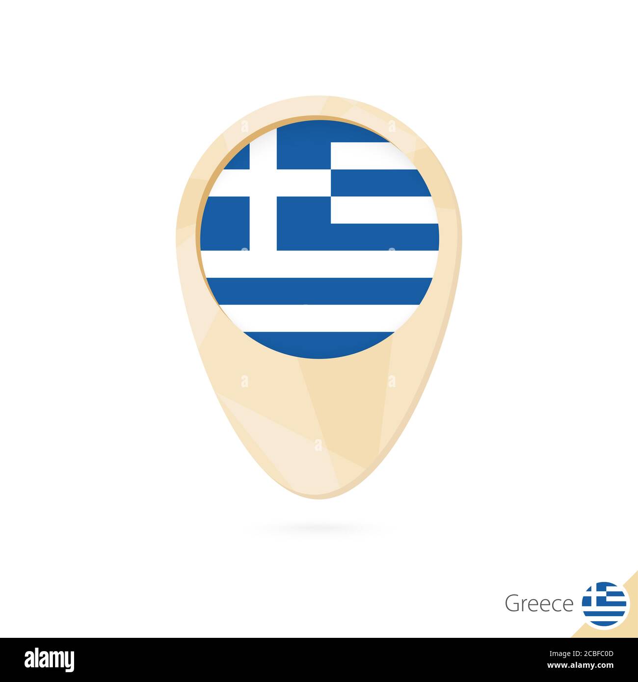 Map pointer with flag of Greece. Orange abstract map icon. Vector ...