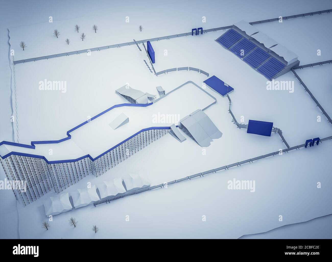 3d illustration of a Snowboard and freestyle Ramp Stock Photo - Alamy