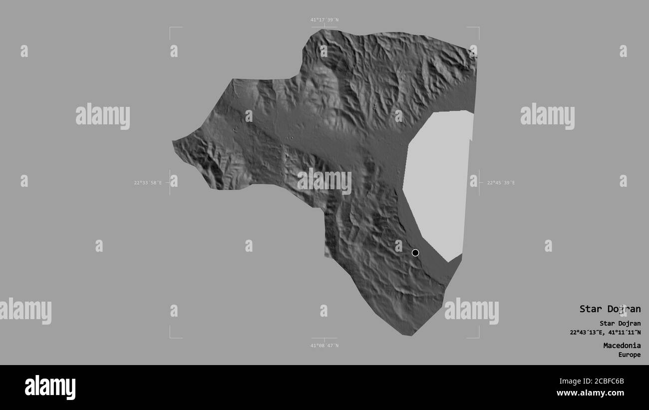 Area of Star Dojran, municipality of Macedonia, isolated on a solid ...