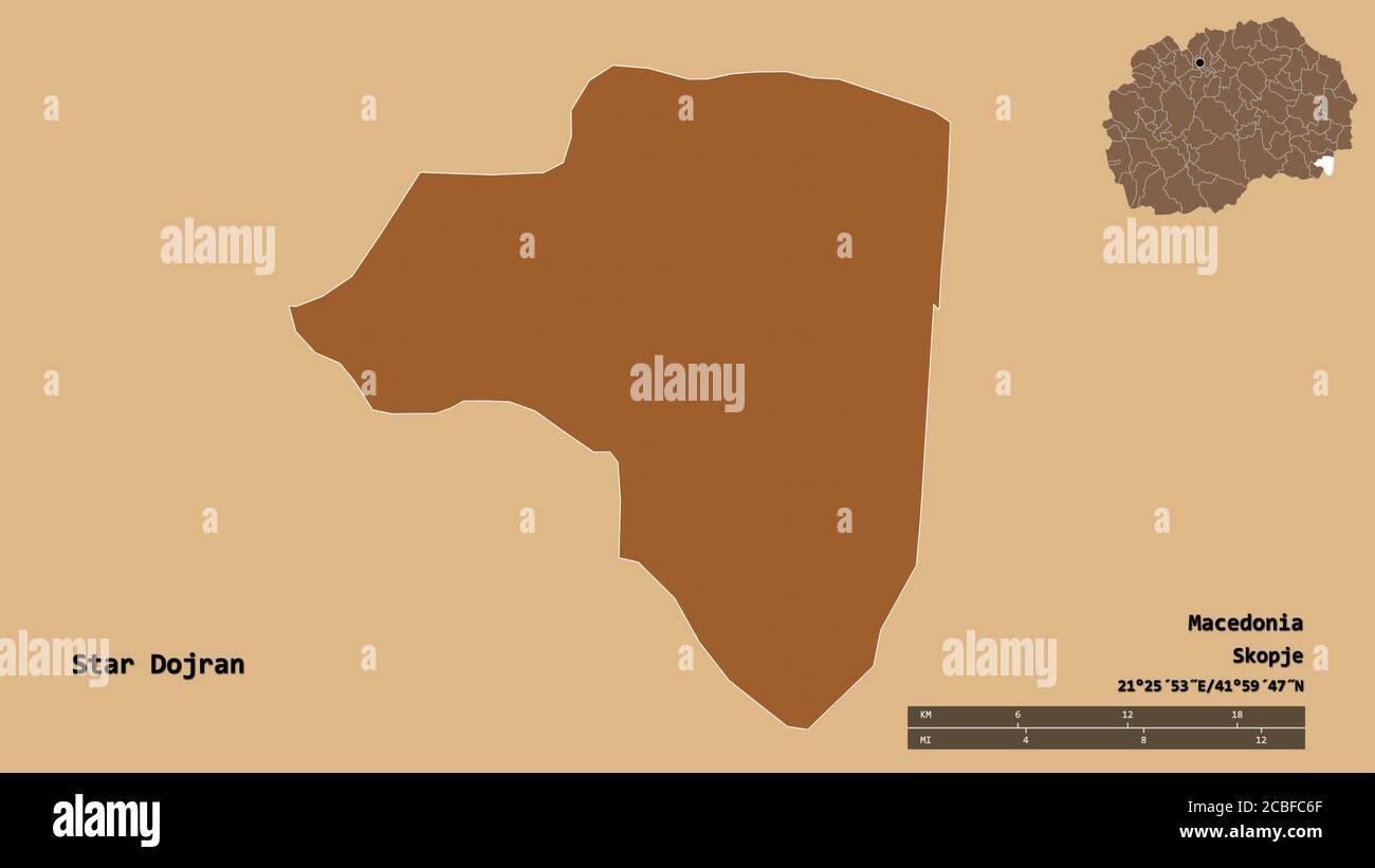 Shape of Star Dojran, municipality of Macedonia, with its capital ...