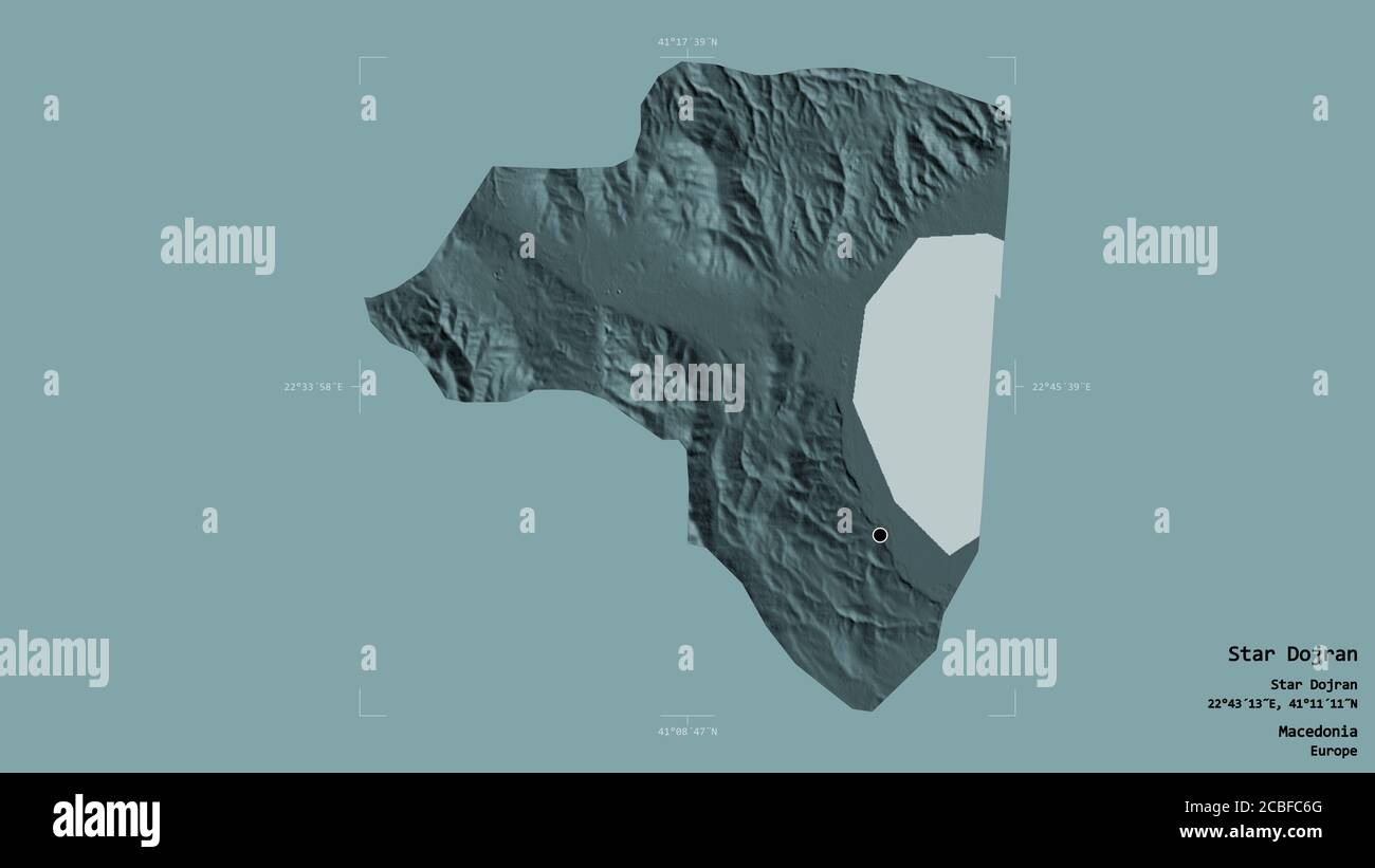 Area of Star Dojran, municipality of Macedonia, isolated on a solid ...