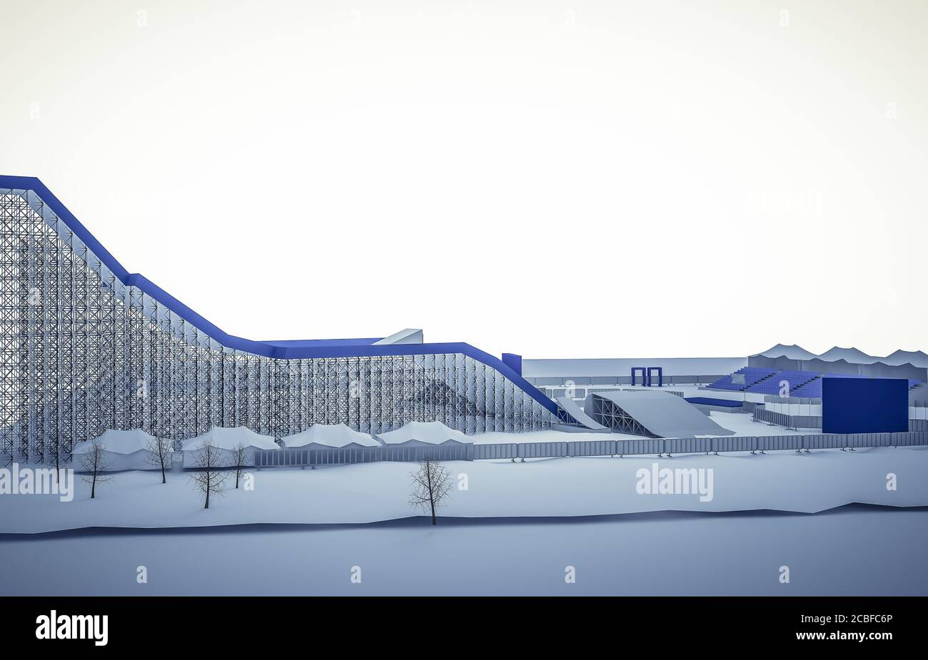 3d illustration of a Snowboard and freestyle Ramp Stock Photo - Alamy