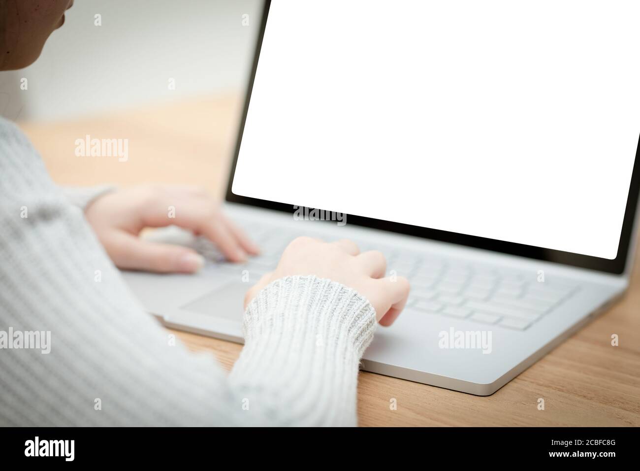 Child Uses a Computer for School Work Stock Photo - Alamy
