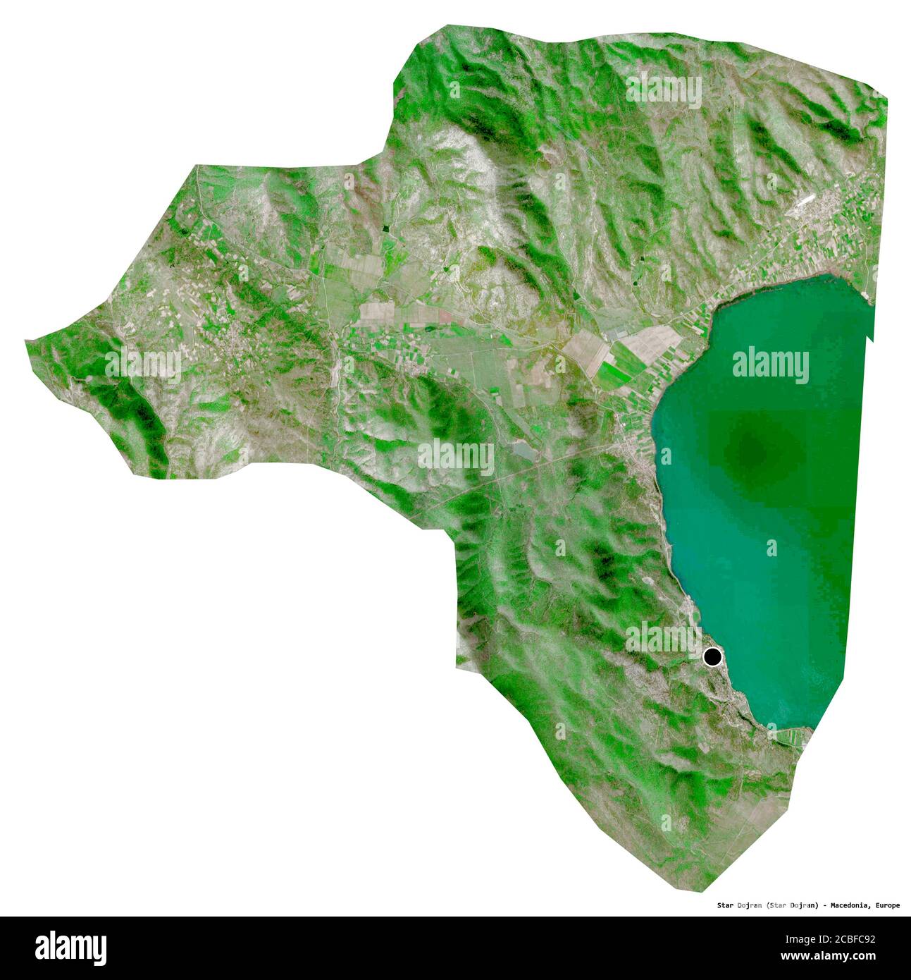 Shape of Star Dojran, municipality of Macedonia, with its capital ...