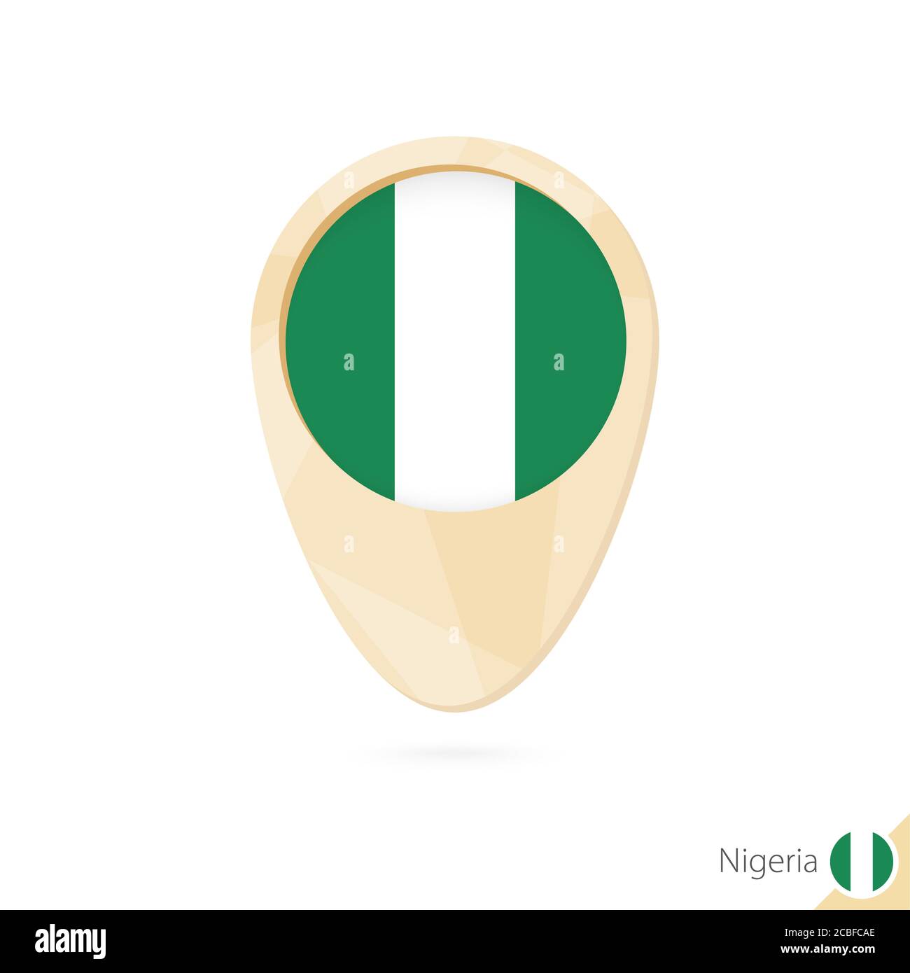 Map pointer with flag of Nigeria. Orange abstract map icon. Vector Illustration Stock Vector ...