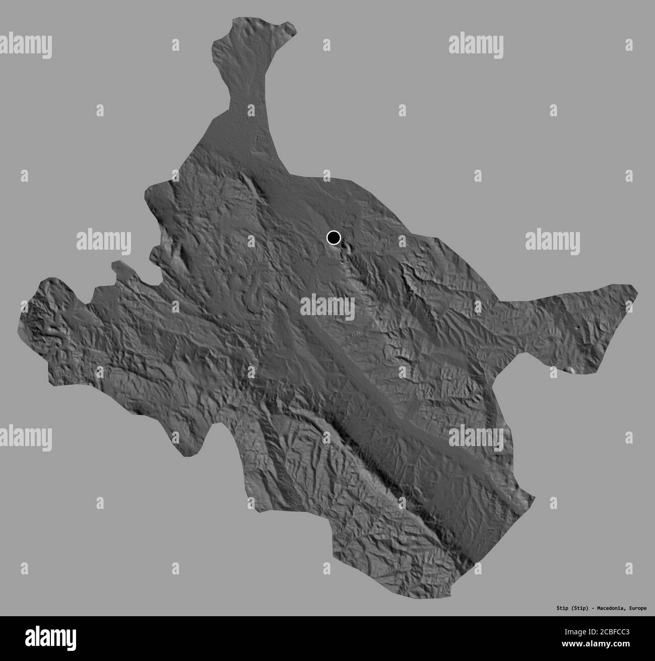 Shape of Štip, municipality of Macedonia, with its capital isolated on ...