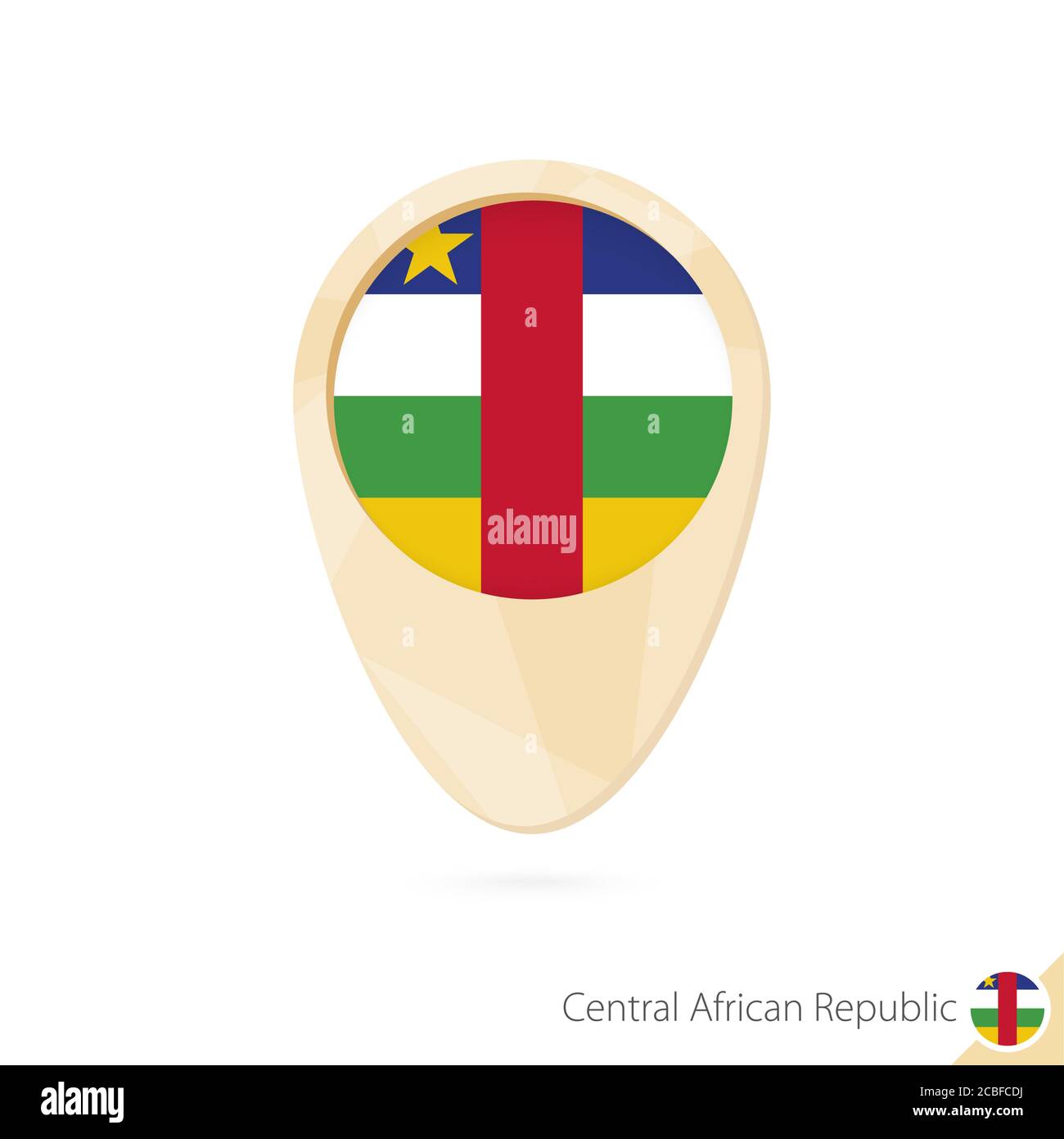 Map pointer with flag of Central African Republic. Orange abstract map icon. Vector Illustration ...