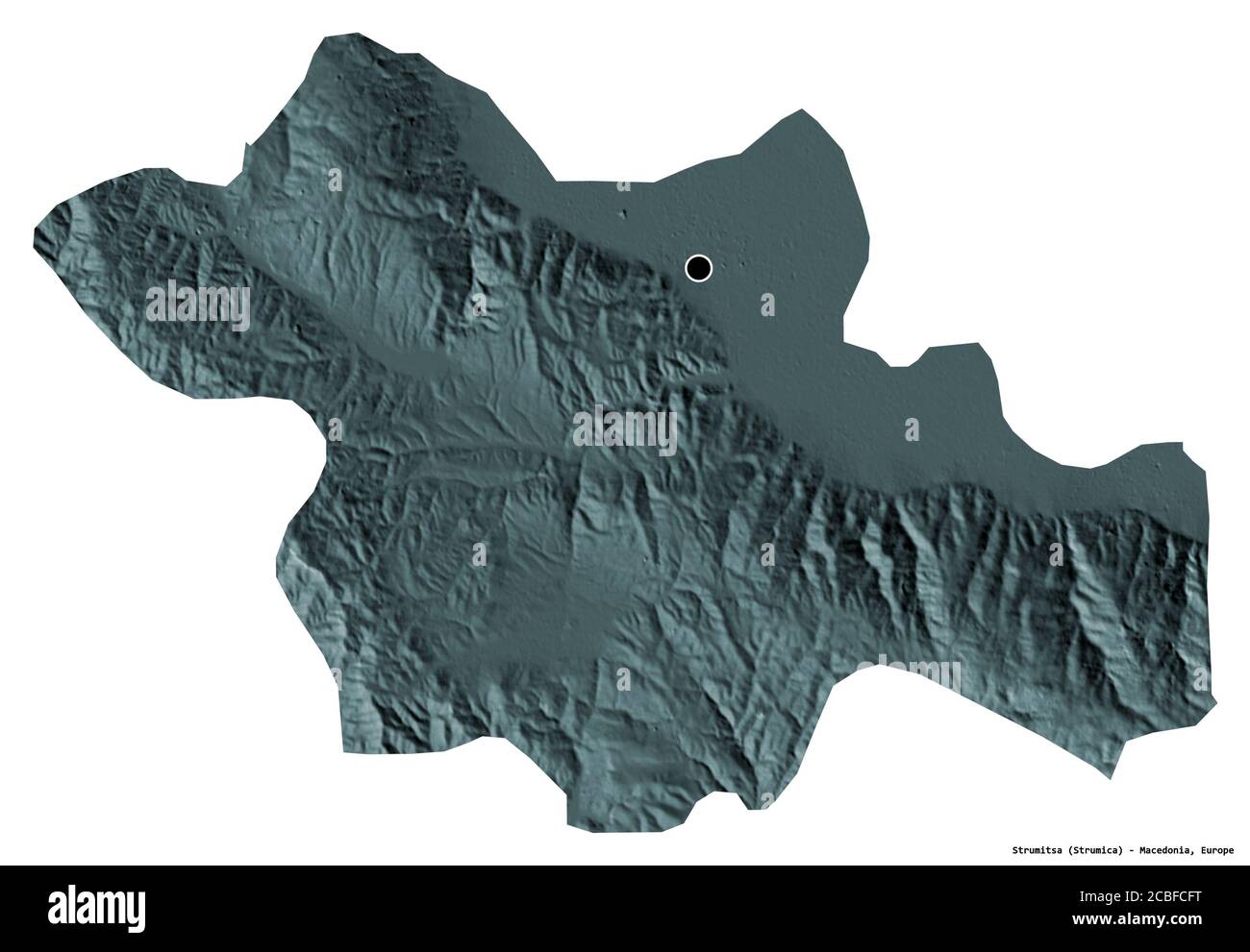 Shape of Strumitsa, municipality of Macedonia, with its capital ...
