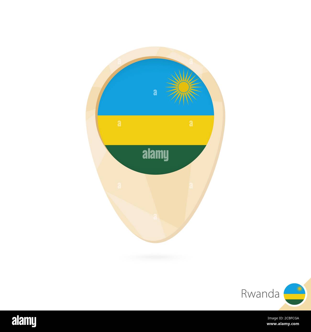 Map pointer with flag of Rwanda. Orange abstract map icon. Vector Illustration Stock Vector ...