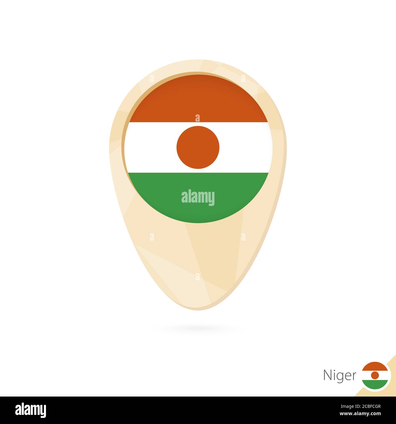 Map pointer with flag of Niger. Orange abstract map icon. Vector Illustration Stock Vector Image ...