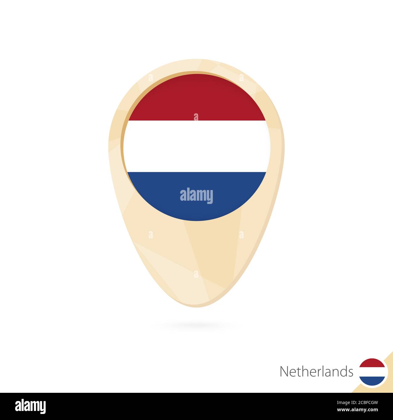 Map pointer with flag of Netherlands. Orange abstract map icon. Vector Illustration Stock Vector ...