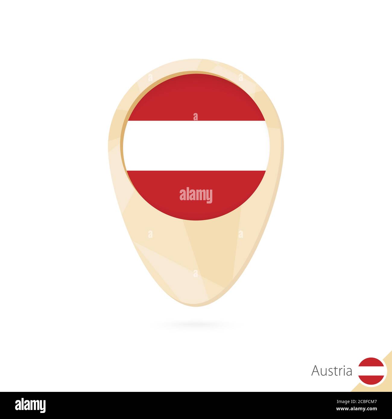 Map pointer with flag of Austria. Orange abstract map icon. Vector Illustration Stock Vector ...