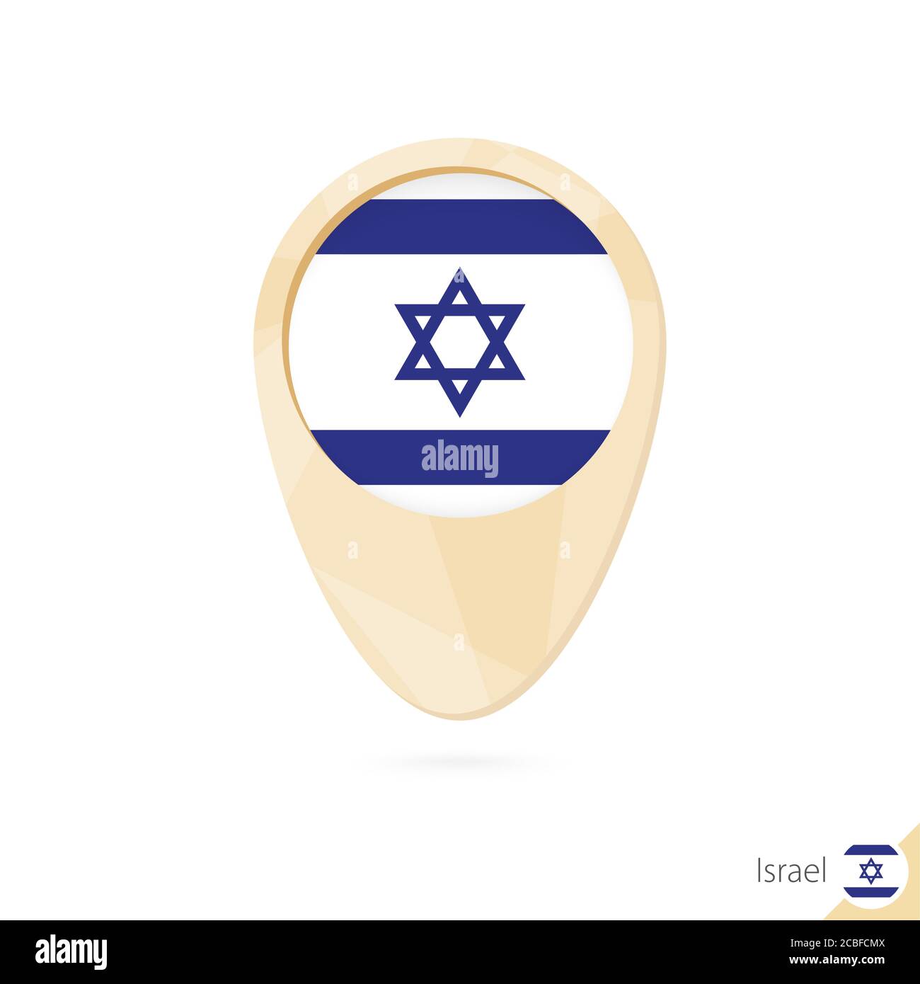 Map pointer with flag of Israel Orange abstract map icon. Vector Illustration Stock Vector Image ...
