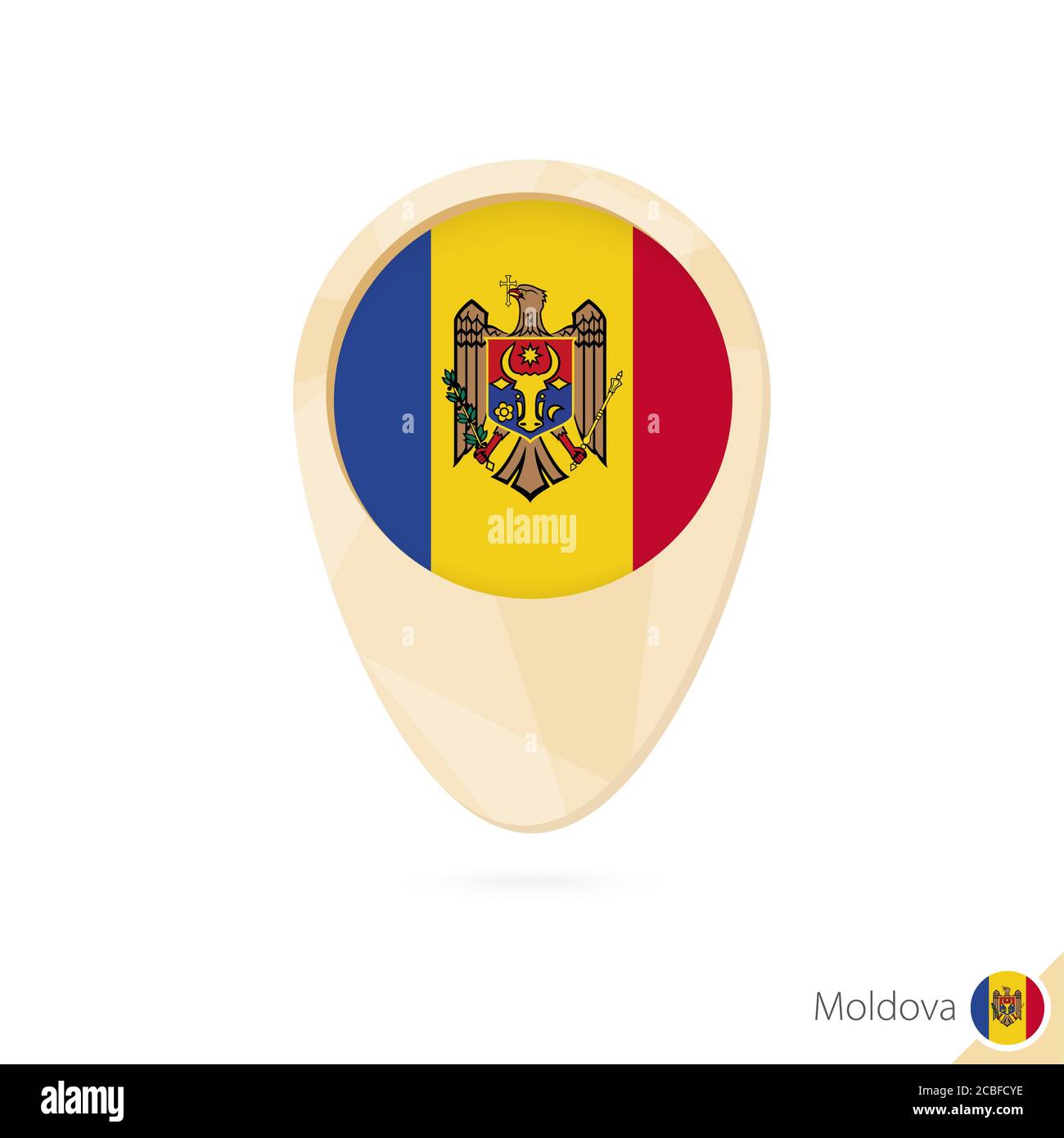 Map pointer with flag of Moldova. Orange abstract map icon. Vector Illustration Stock Vector ...
