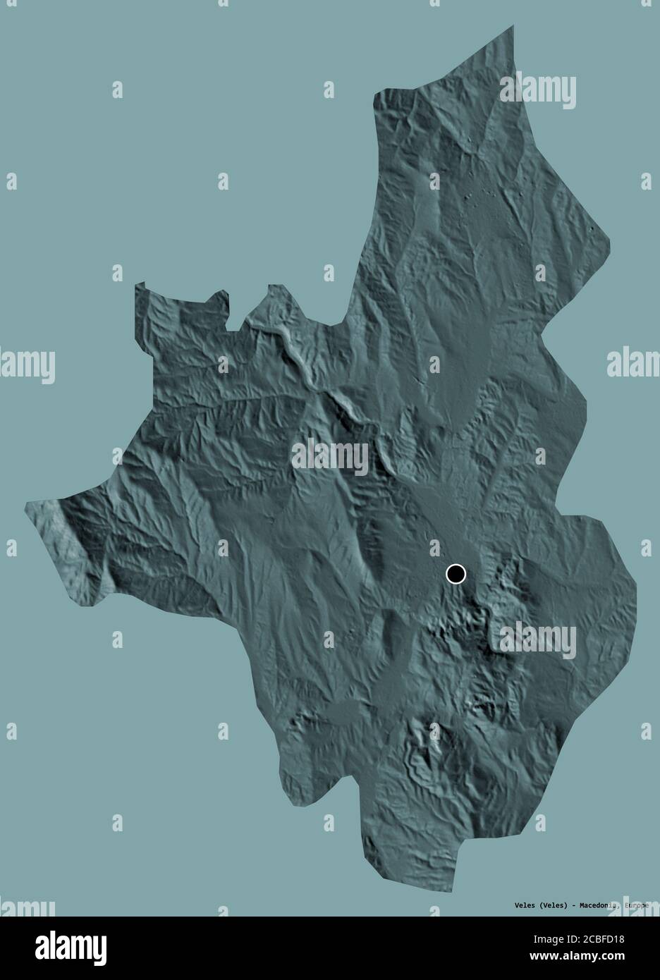 Shape of Veles, municipality of Macedonia, with its capital isolated on ...