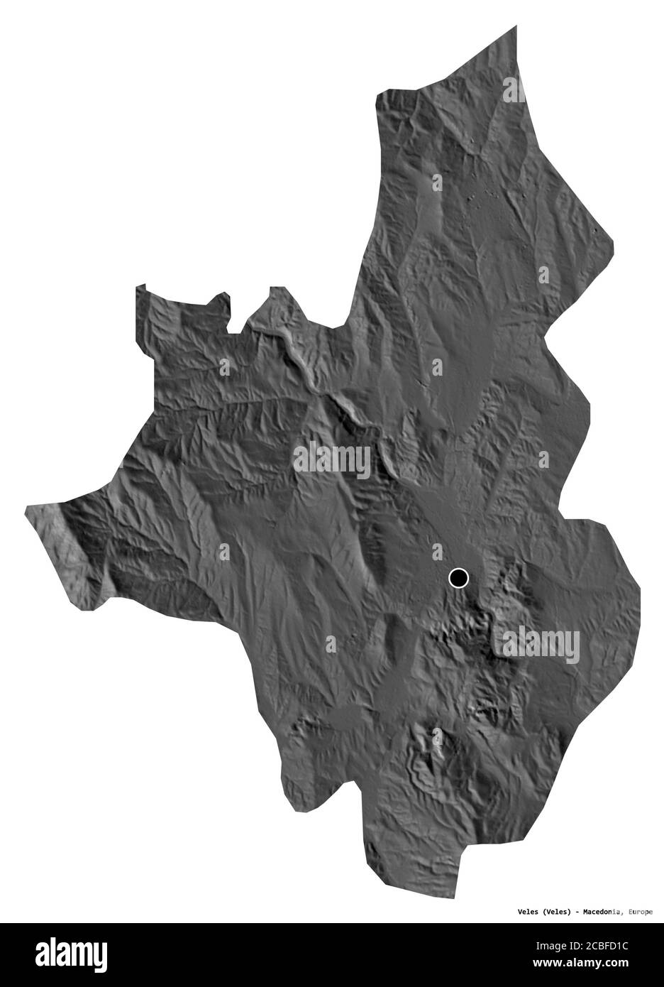 Shape of Veles, municipality of Macedonia, with its capital isolated on ...
