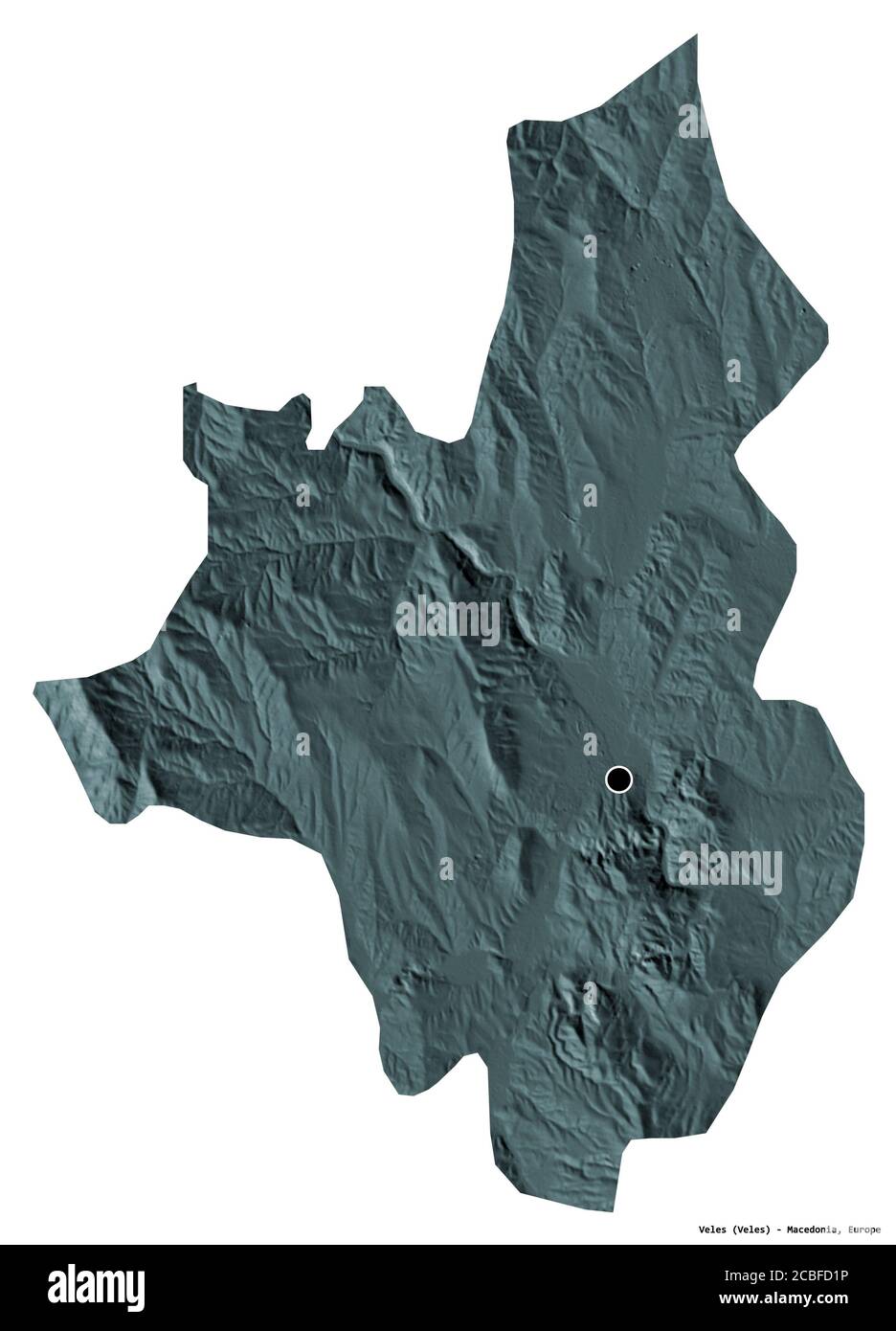 Shape of Veles, municipality of Macedonia, with its capital isolated on ...