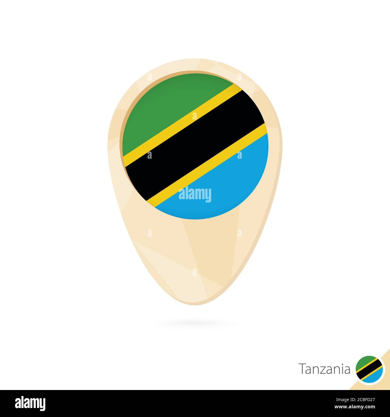 Map pointer with flag of Tanzania. Orange abstract map icon. Vector Illustration Stock Vector ...