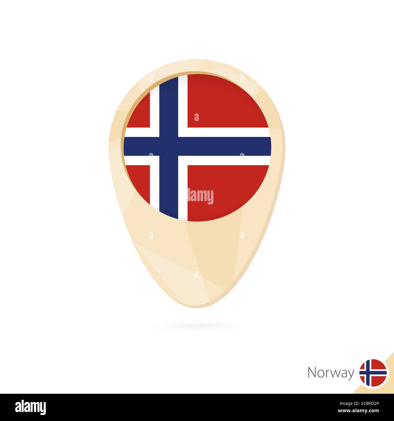 Map pointer with flag of Norway. Orange abstract map icon. Vector ...