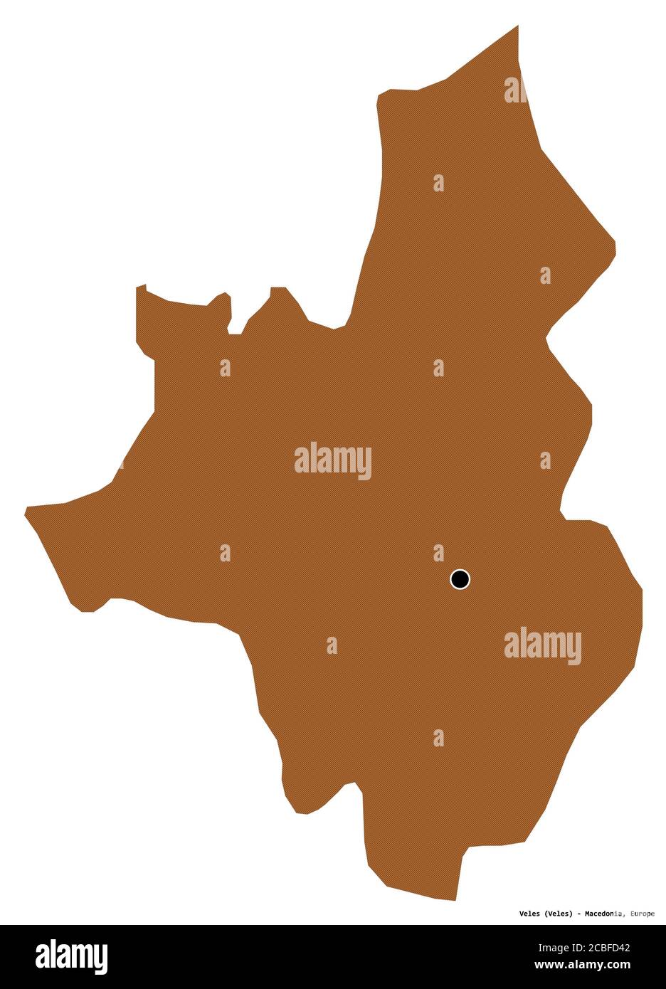 Shape of Veles, municipality of Macedonia, with its capital isolated on ...