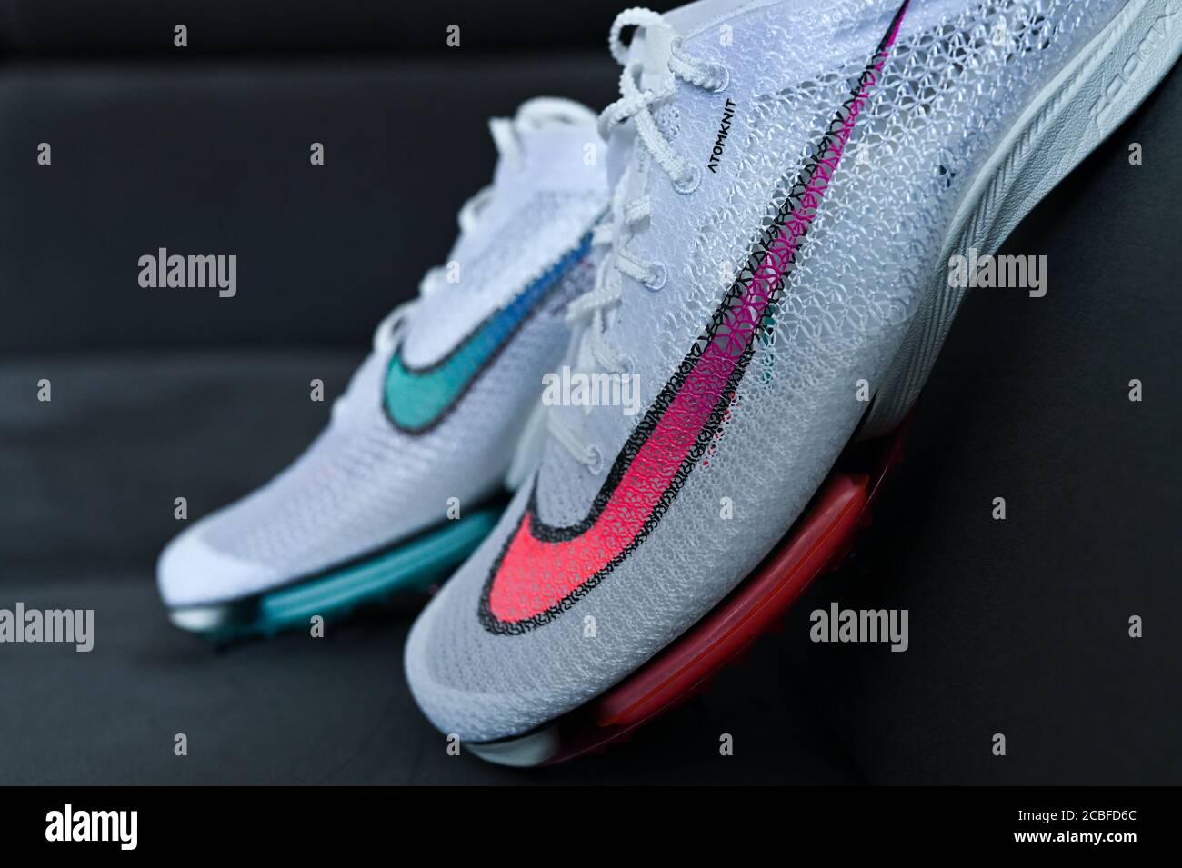 NEW YORK, USA, AUGUST 13, 2020: Nike Air Zoom Victory, distance track ...