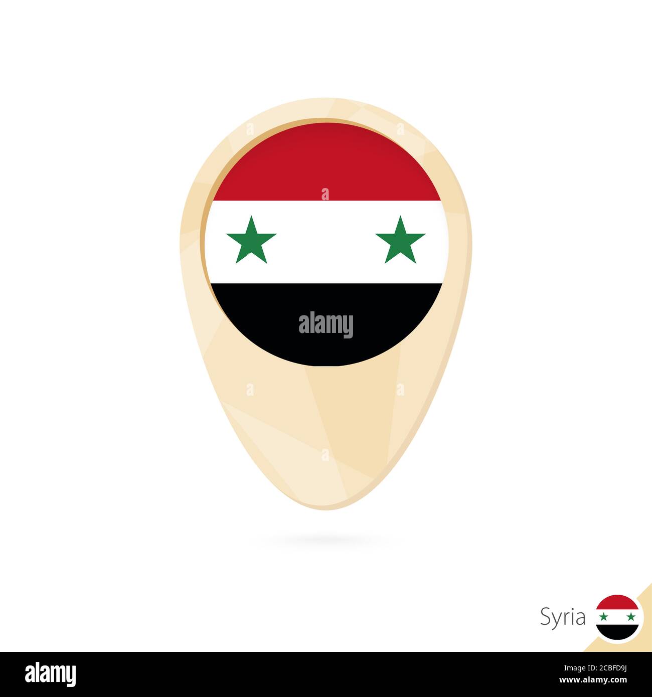Map pointer with flag of Syria. Orange abstract map icon. Vector Illustration Stock Vector Image ...