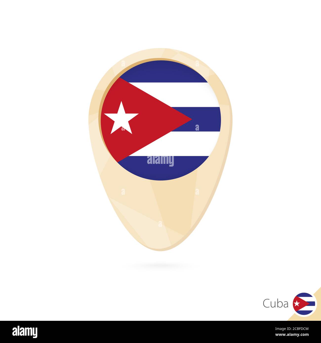 Map pointer with flag of Cuba. Orange abstract map icon. Vector Illustration Stock Vector Image ...