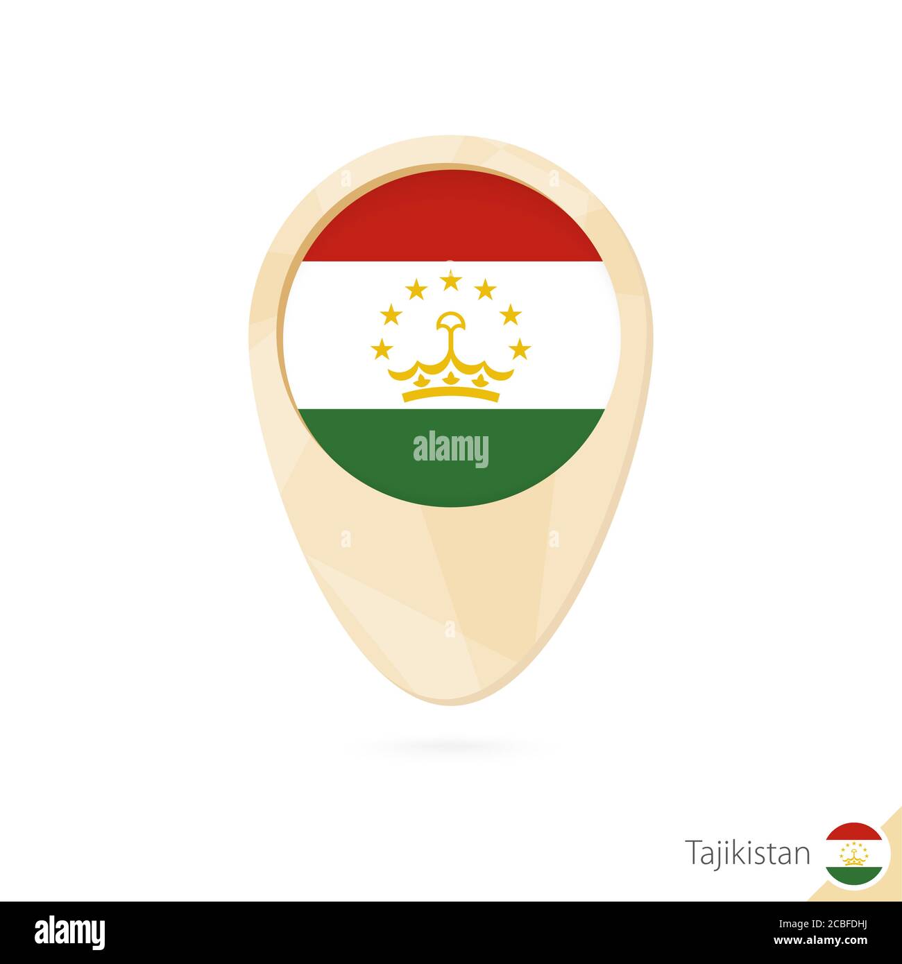 Map pointer with flag of Tajikistan. Orange abstract map icon. Vector Illustration Stock Vector ...