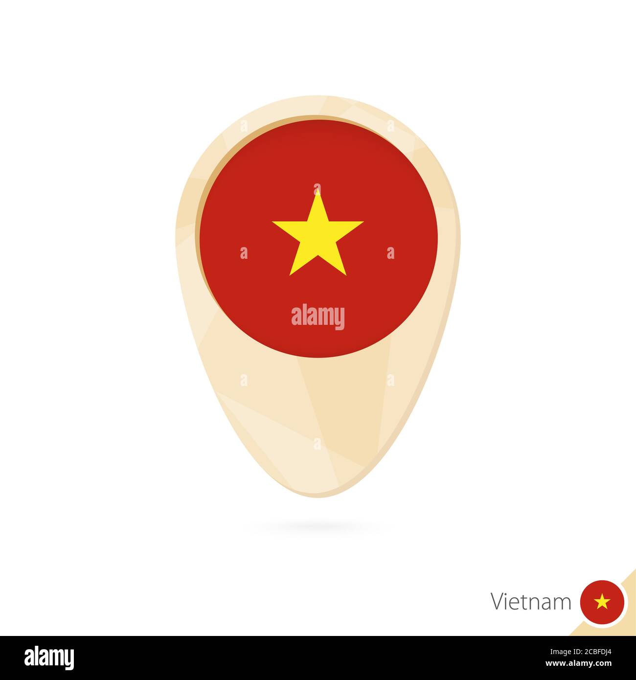 Map pointer with flag of Vietnam. Orange abstract map icon. Vector Illustration Stock Vector ...