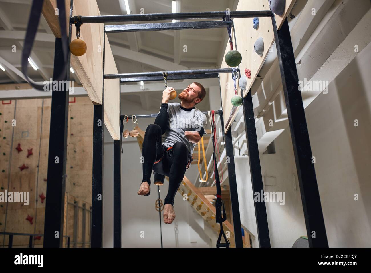 Motivation photo of young powerful sportsman with physical disability ...
