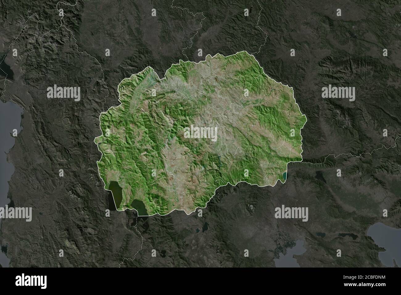 Shape of Macedonia separated by the desaturation of neighboring areas ...