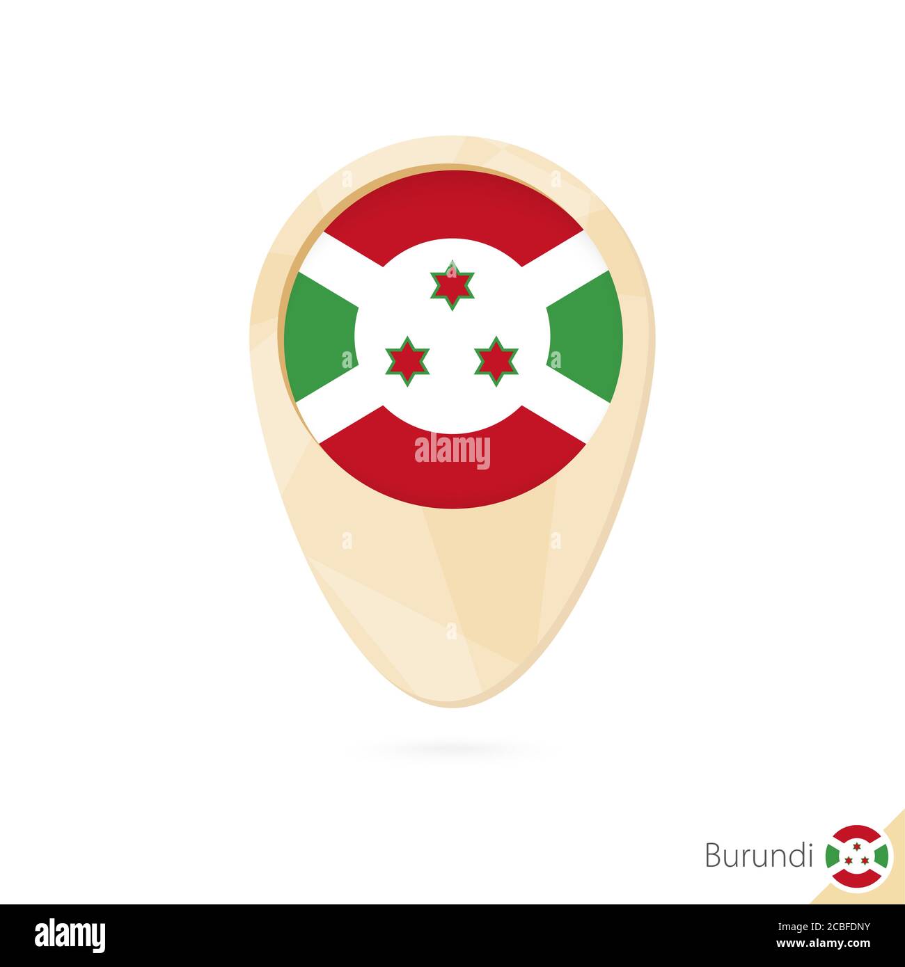 Map pointer with flag of Burundi. Orange abstract map icon. Vector Illustration Stock Vector ...