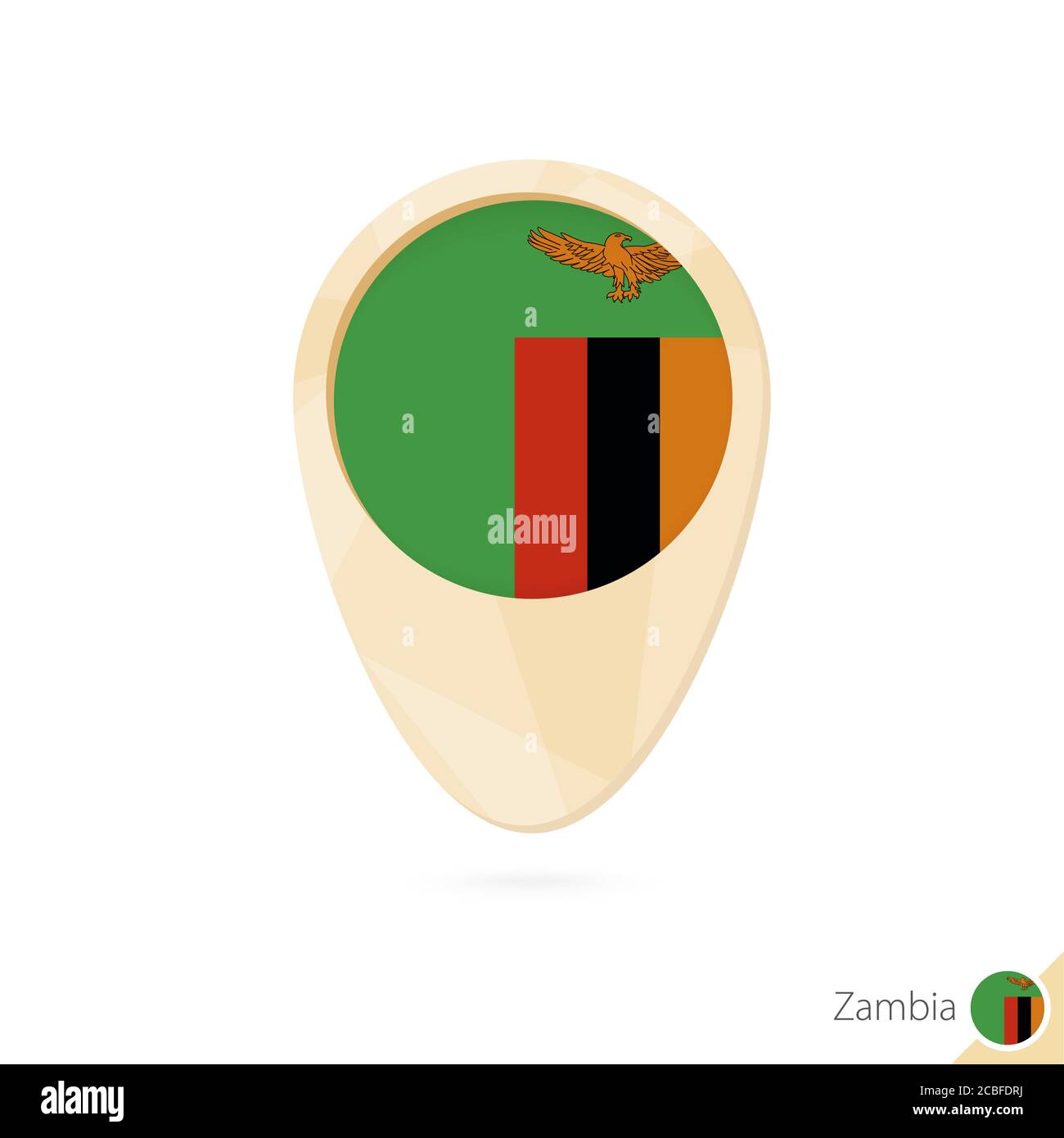 Map pointer with flag of Zambia. Orange abstract map icon. Vector ... Map pointer with flag of Zambia. Orange abstract map icon. Vector ...