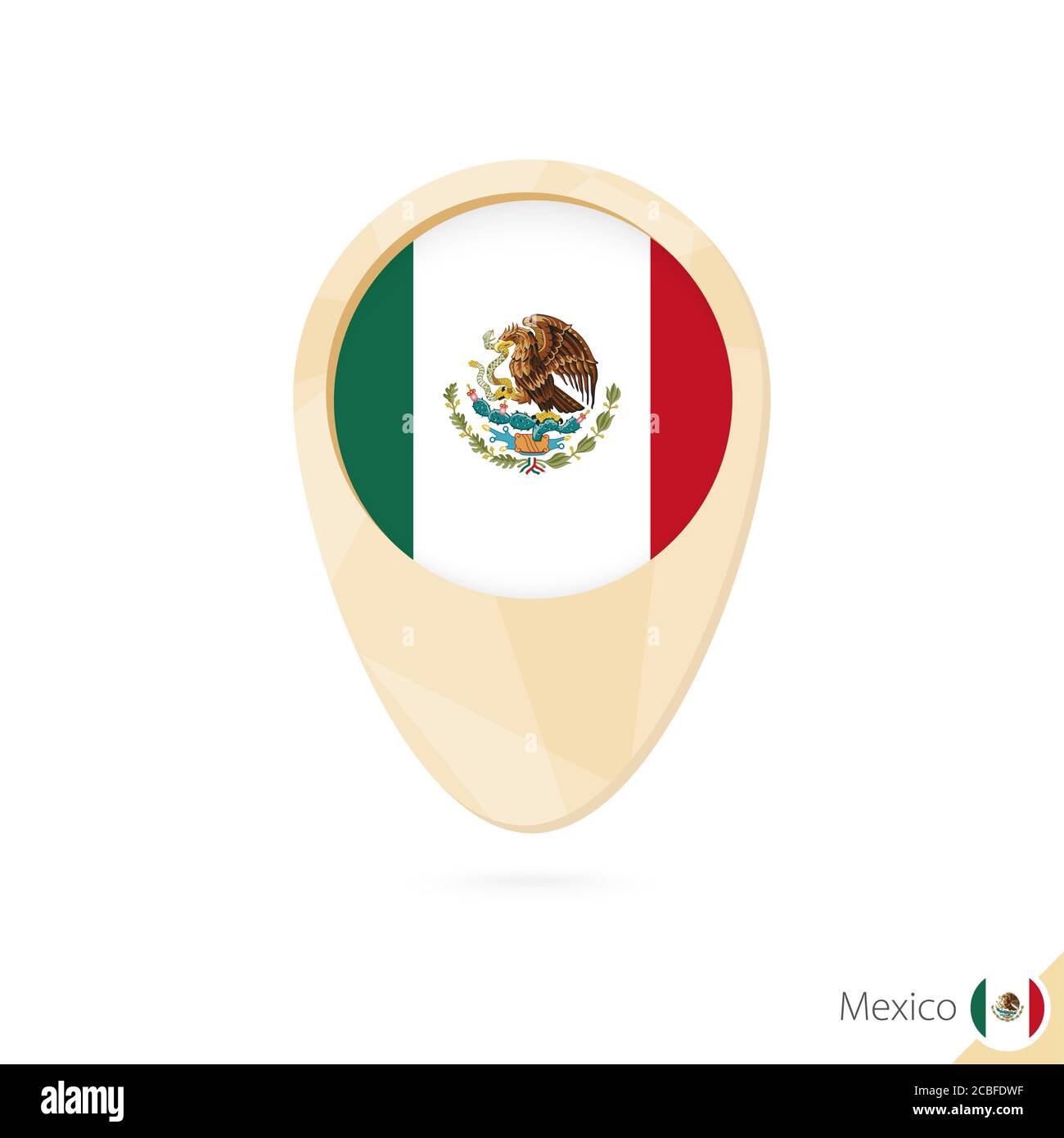 Map pointer with flag of Mexico. Orange abstract map icon. Vector Illustration Stock Vector ...