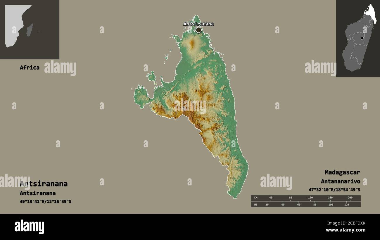 Shape of Antsiranana, autonomous province of Madagascar, and its ...