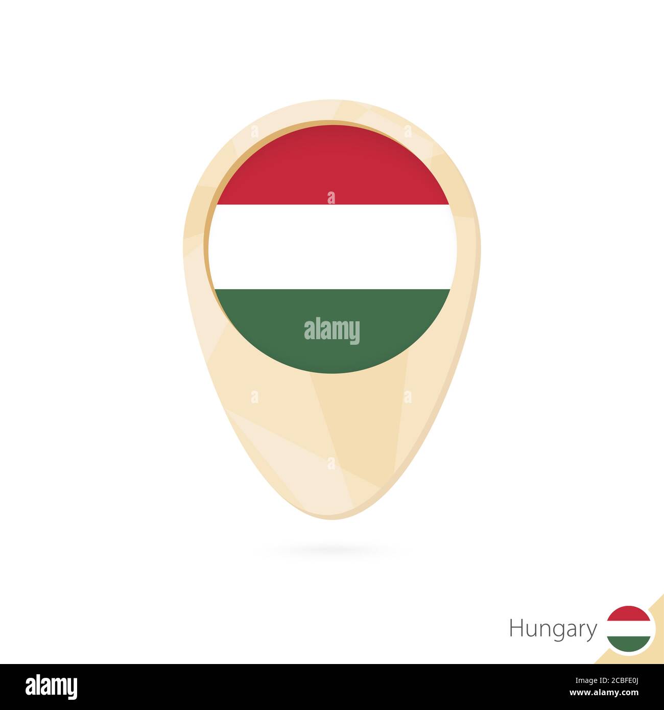 Map pointer with flag of Hungary. Orange abstract map icon. Vector Illustration Stock Vector ...