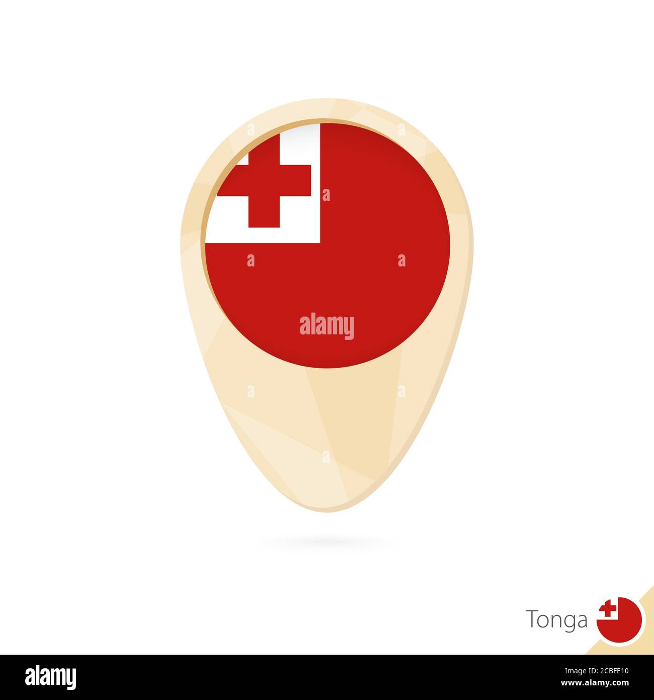 Map pointer with flag of Tonga. Orange abstract map icon. Vector Illustration Stock Vector Image ...
