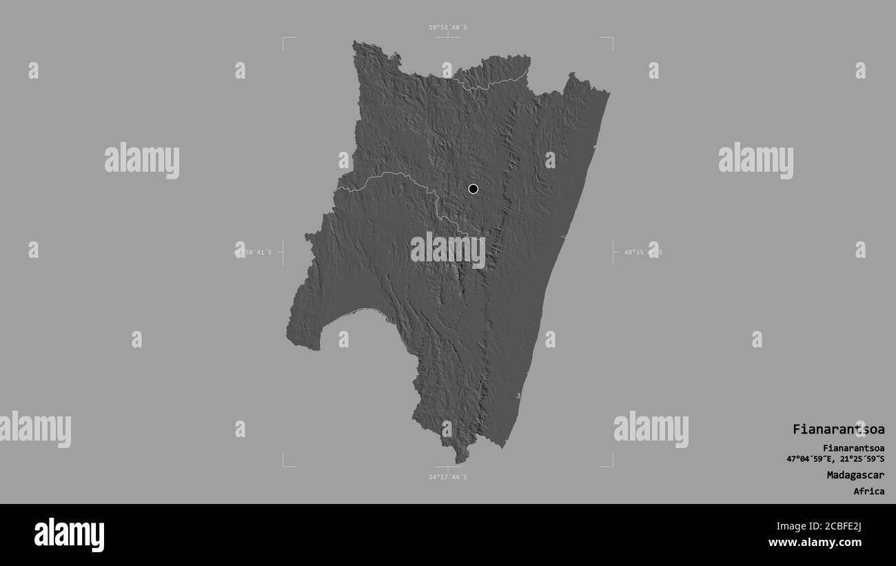 Area of Fianarantsoa, autonomous province of Madagascar, isolated on a ...