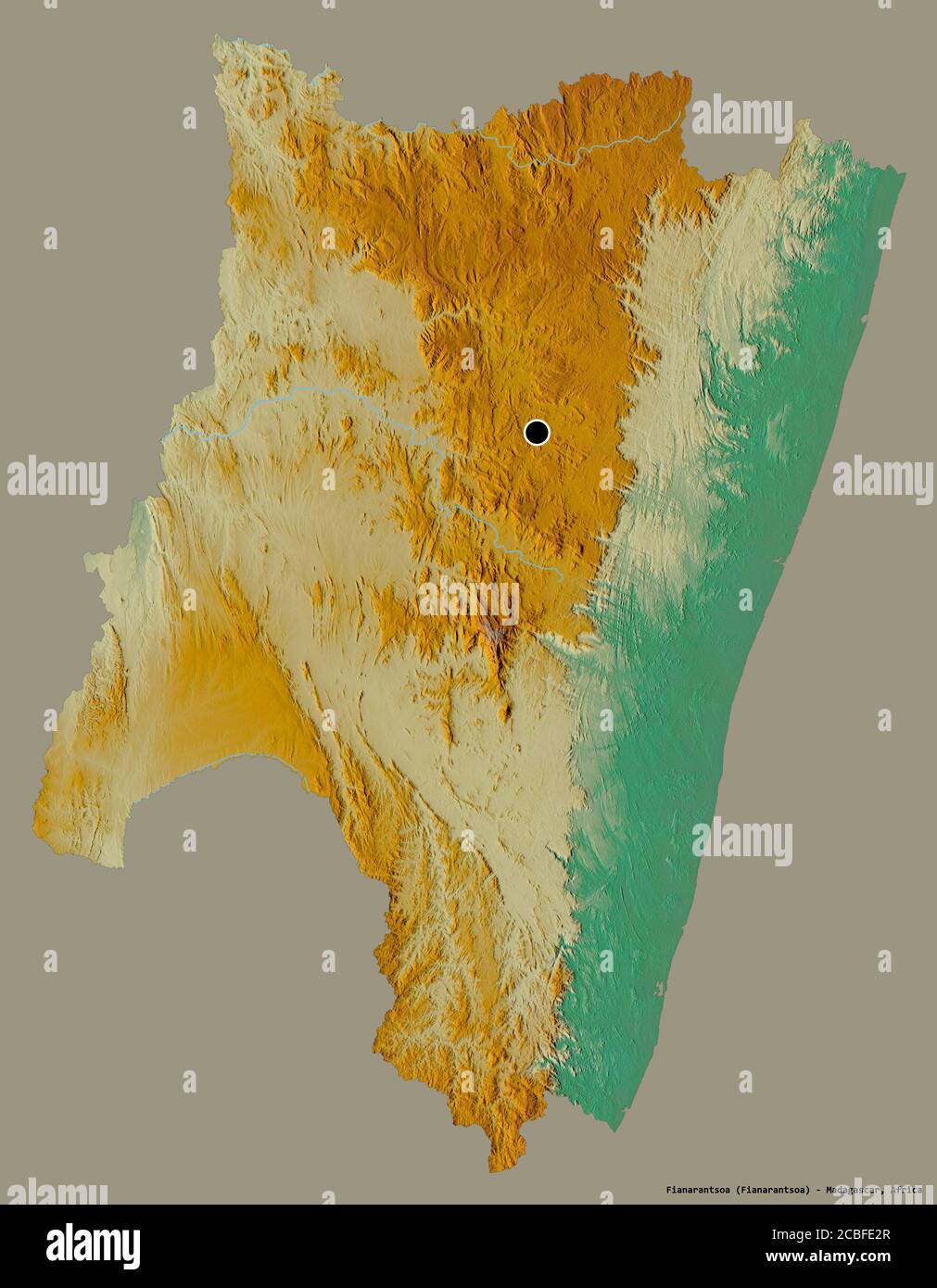 Shape of Fianarantsoa, autonomous province of Madagascar, with its ...