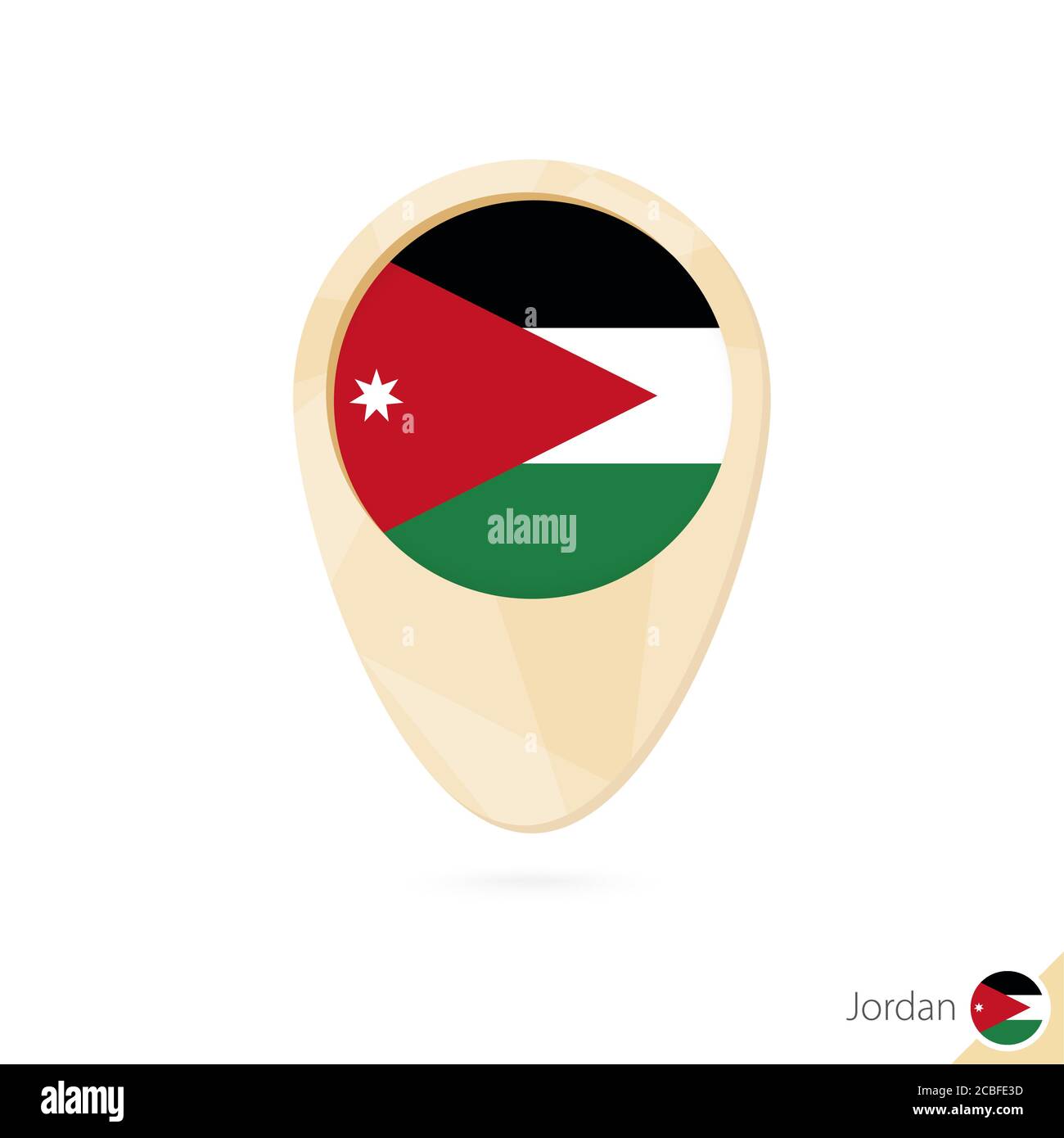 Map pointer with flag of Jordan. Orange abstract map icon. Vector Illustration Stock Vector ...