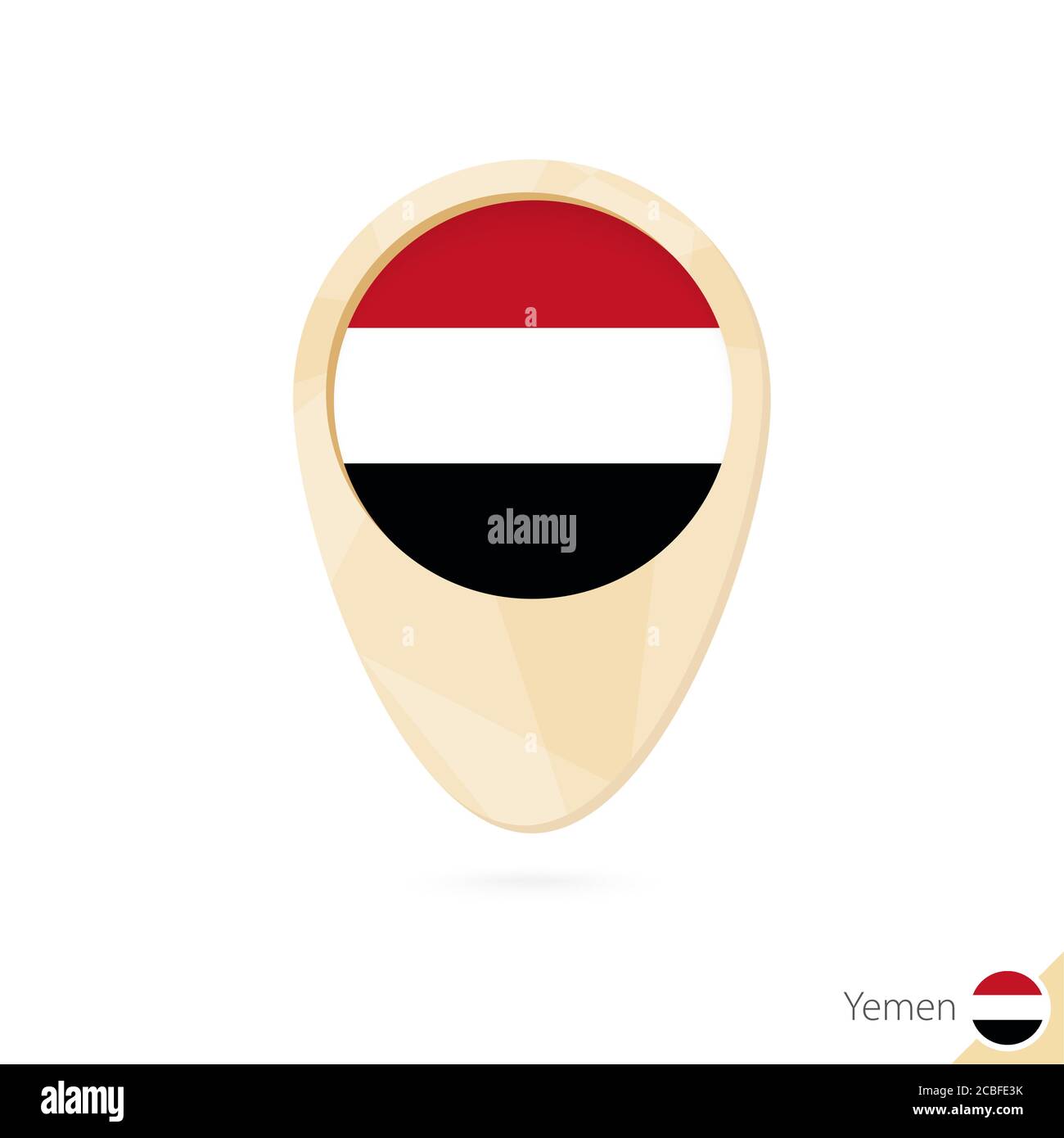 Map pointer with flag of Yemen. Orange abstract map icon. Vector Illustration Stock Vector Image ...