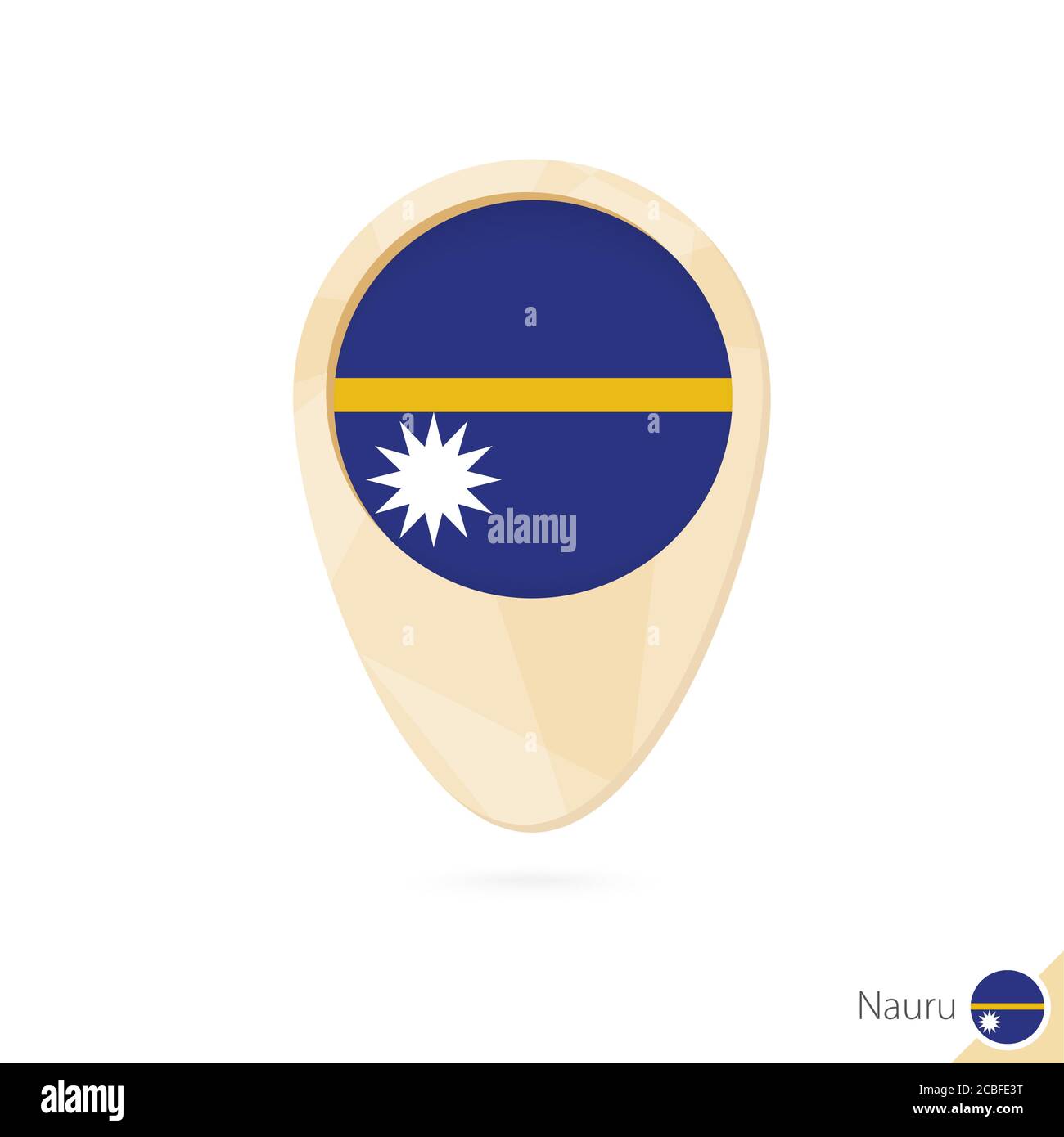 Map pointer with flag of Nauru. Orange abstract map icon. Vector Illustration Stock Vector Image ...