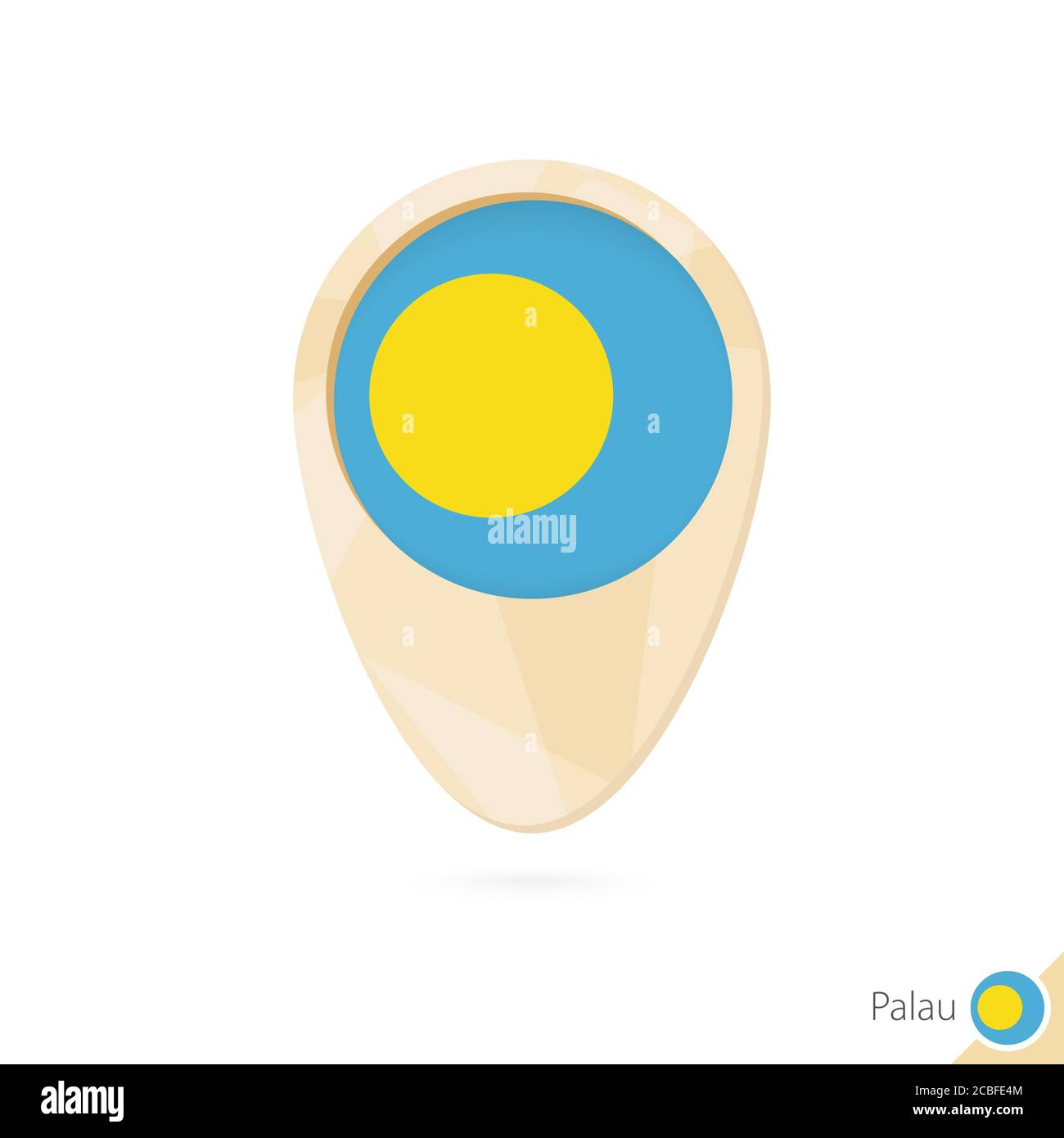 Map pointer with flag of Palau. Orange abstract map icon. Vector Illustration Stock Vector Image ...