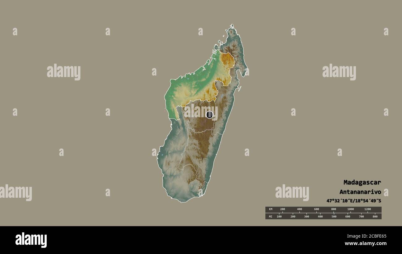 Madagascar map relief hi-res stock photography and images - Alamy