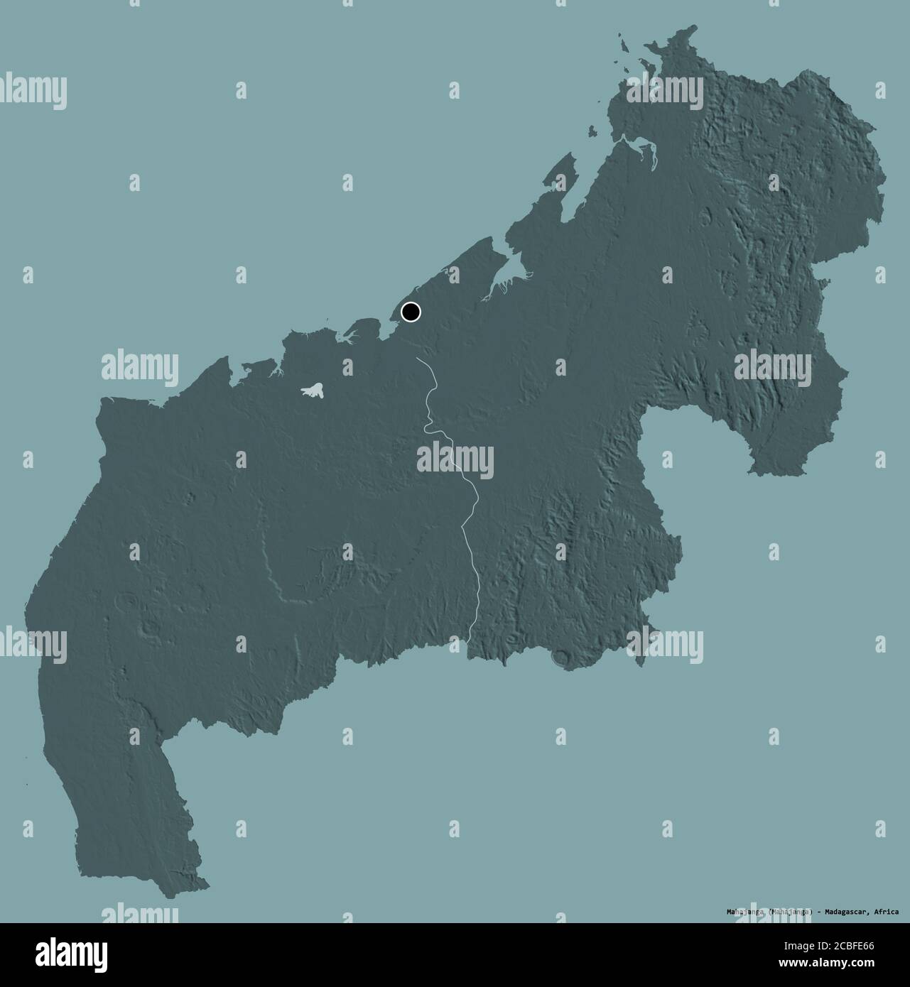 Shape of Mahajanga, autonomous province of Madagascar, with its capital ...