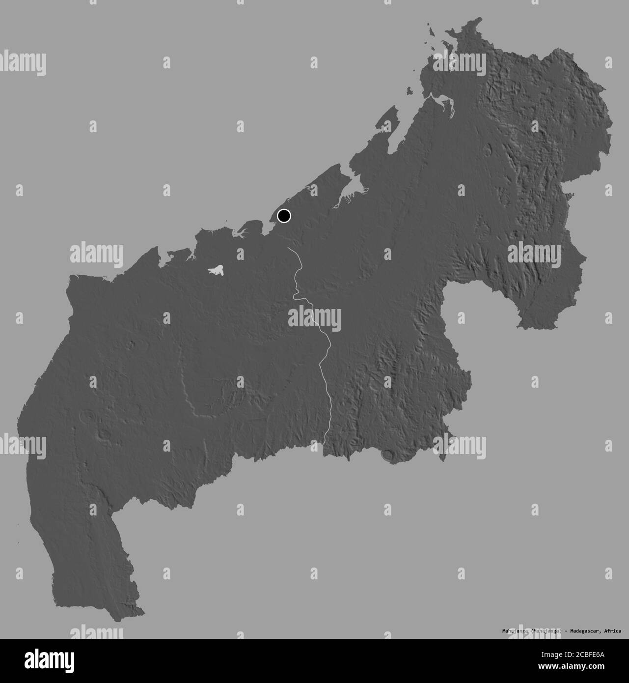 Shape of Mahajanga, autonomous province of Madagascar, with its capital ...