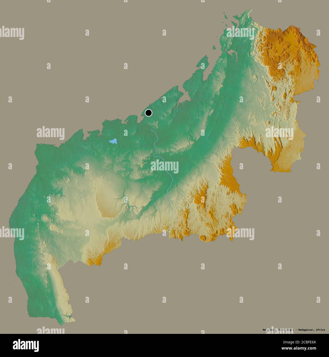 Shape of Mahajanga, autonomous province of Madagascar, with its capital ...