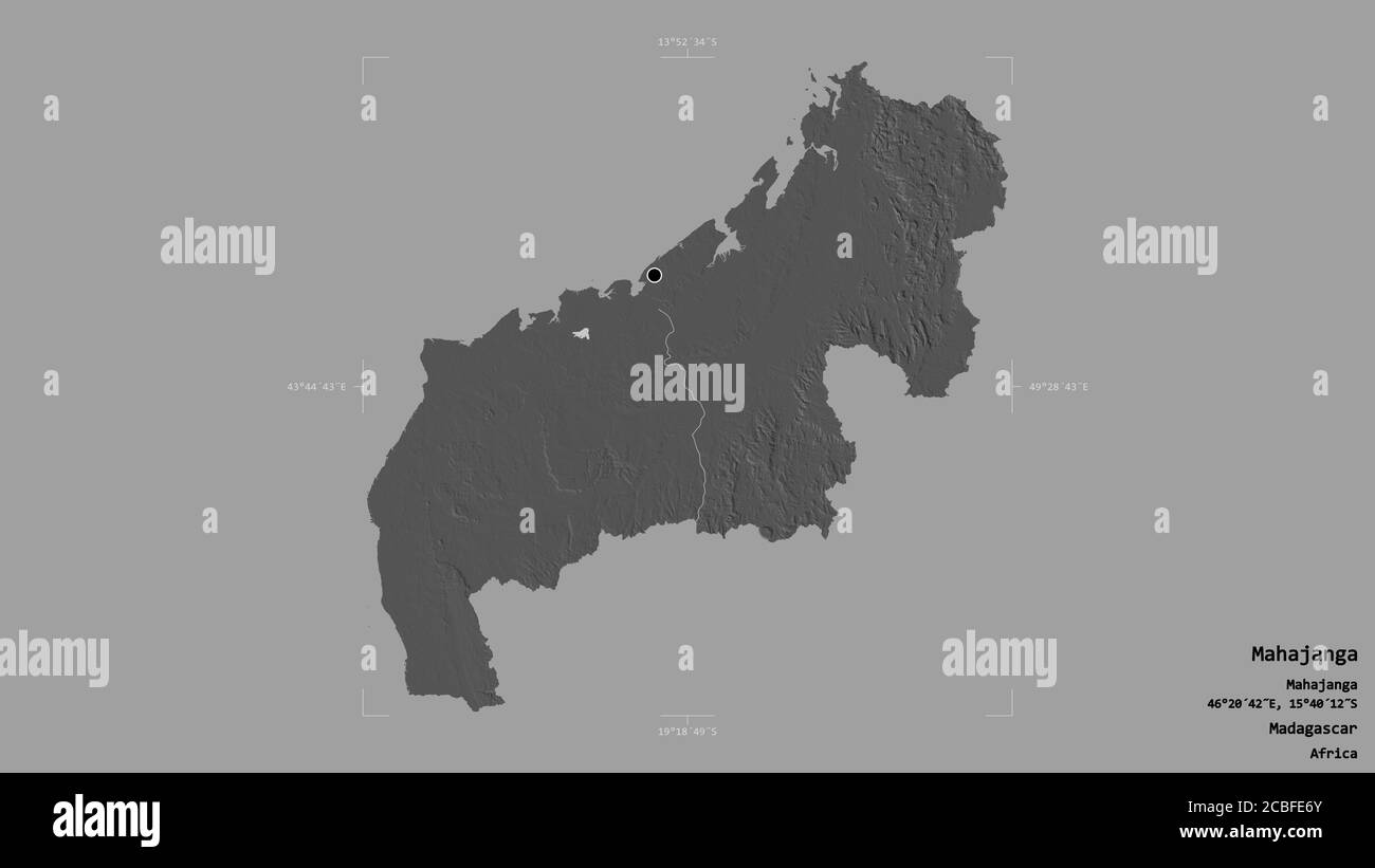 Area of Mahajanga, autonomous province of Madagascar, isolated on a ...