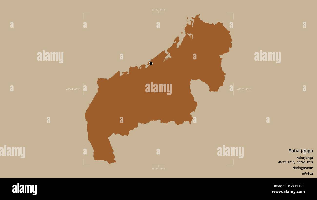 Area of Mahajanga, autonomous province of Madagascar, isolated on a ...