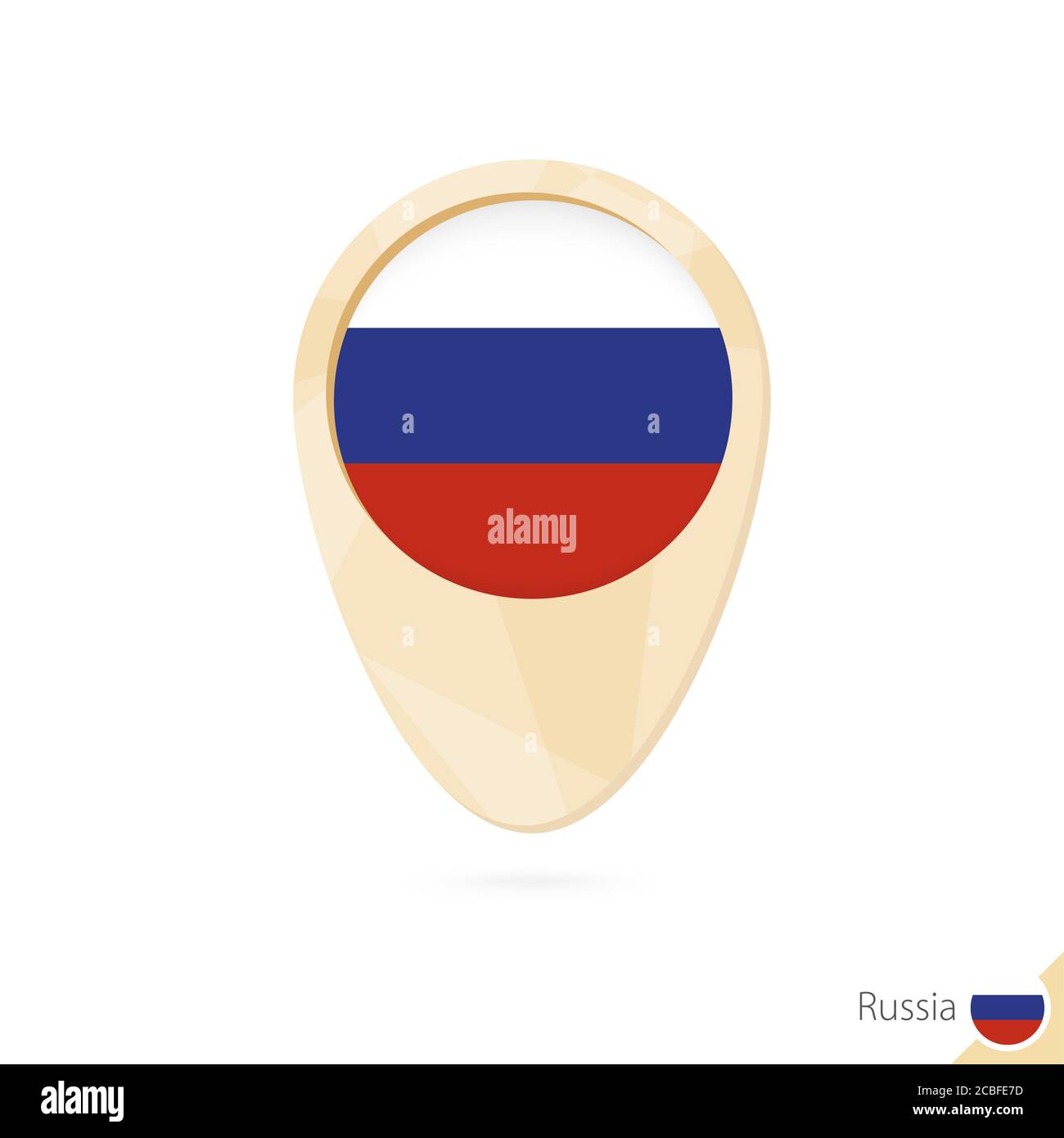 Map pointer with flag of Russia. Orange abstract map icon. Vector Illustration Stock Vector ...